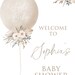 Hello Baby Welcome Sign, Baby Shower Welcome Sign, Personalised Beige ...