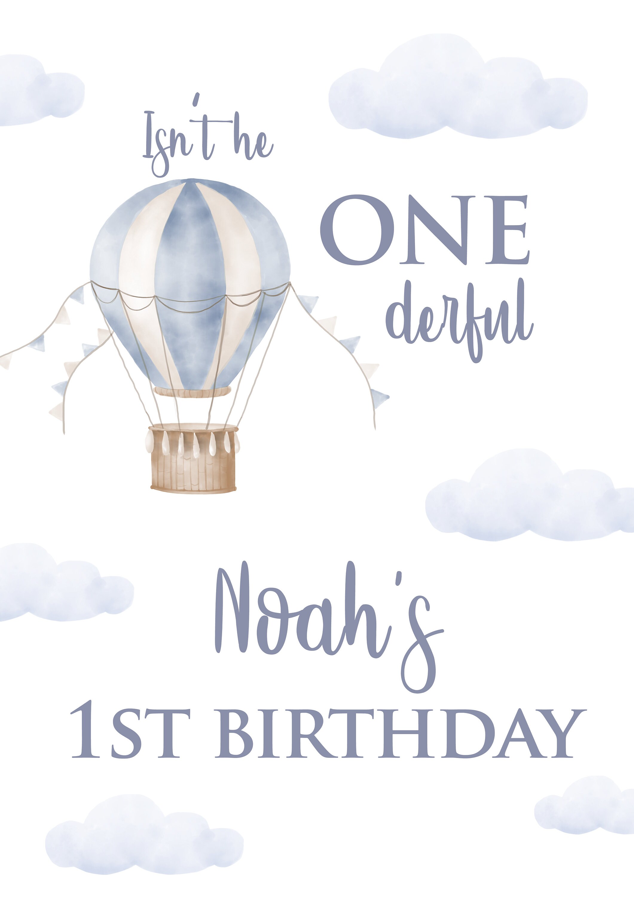 Blue Boys Birthday Party Sign, Birthday Party Welcome Sign ...
