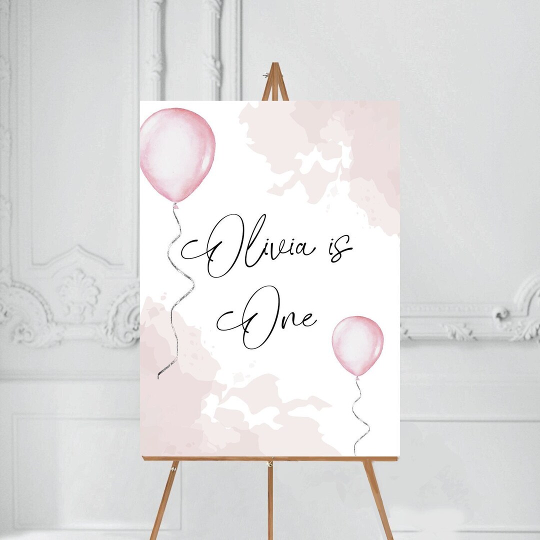 Girls Birthday Party Sign, Birthday Party Welcome Sign, Personalised A4 ...