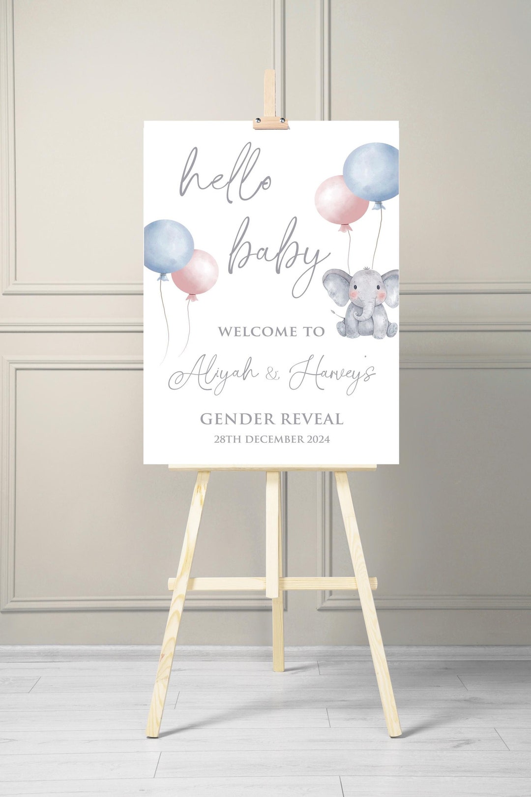 Gender Reveal Party Decor Welcome Sign, Gender Sign Welcome to Baby ...