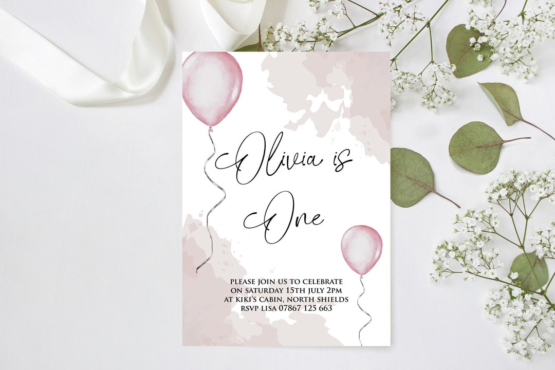 Handmade Birthday Party Invitations Personalised A4 A3 A2, Pink Girls ...