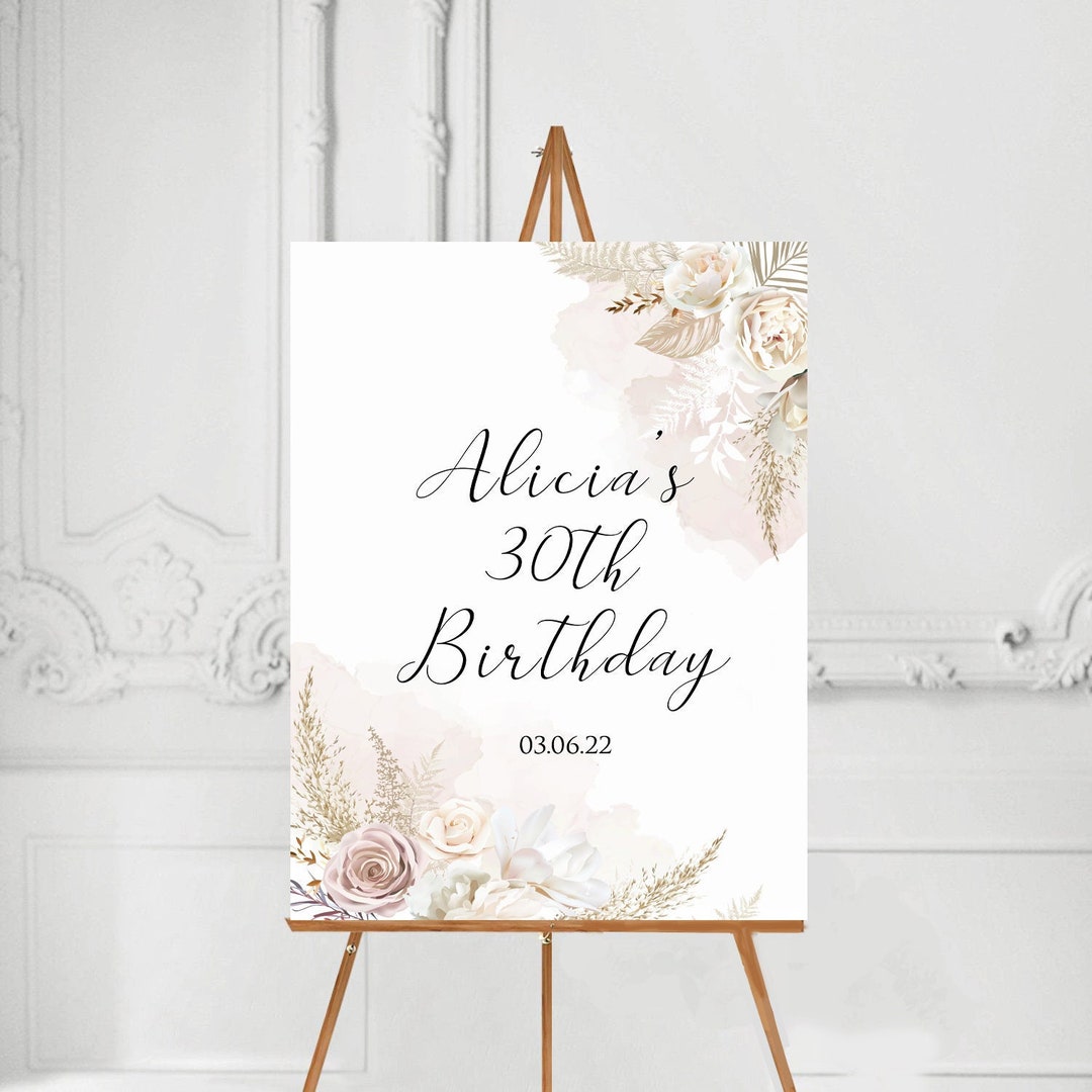 Birthday Party Celebration Welcome Sign Personalised A4 A3 A2, Simple ...