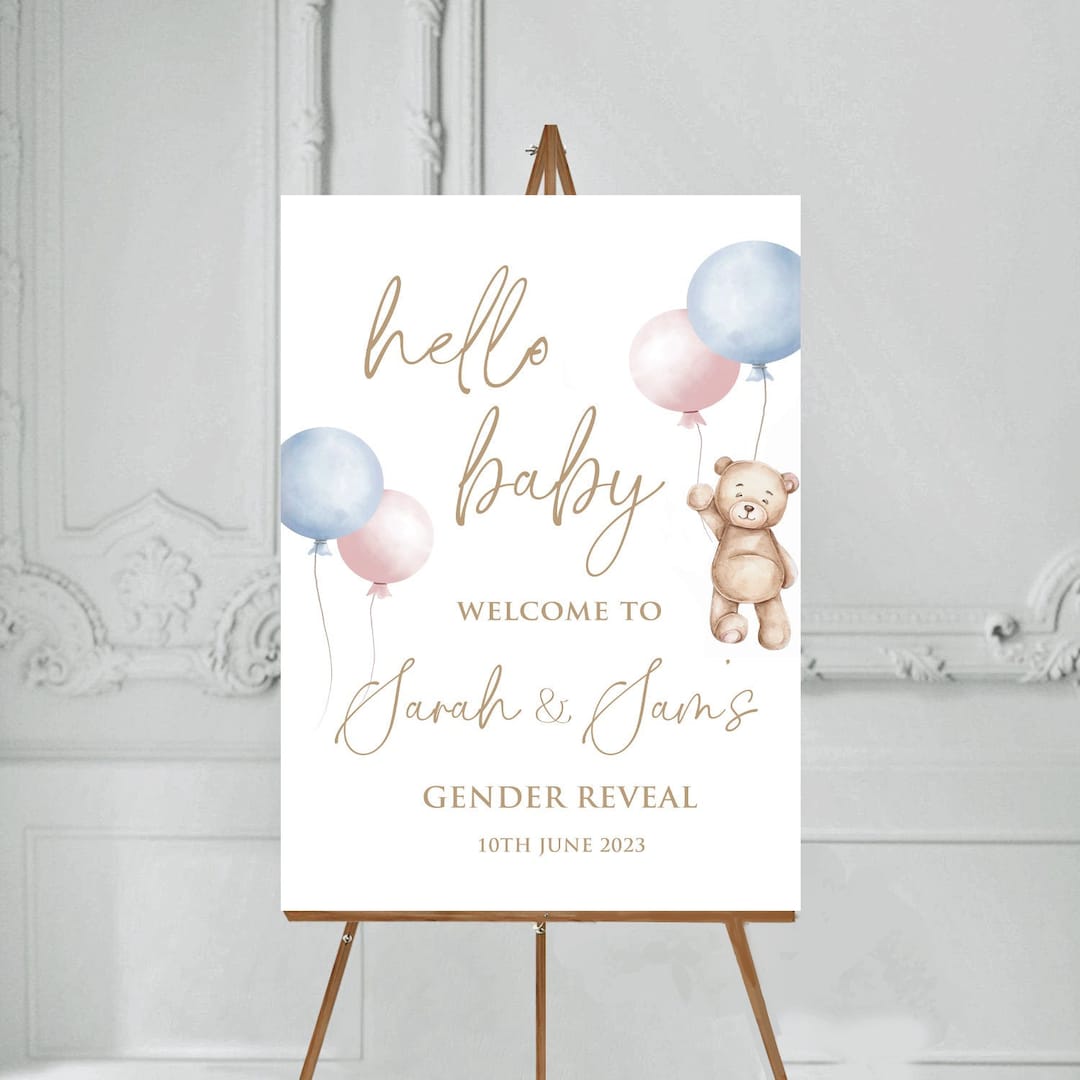 Gender Reveal Party Welcome Sign, Gender Sign Welcome to Baby Gender ...