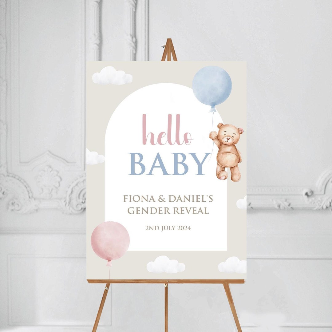 Gender Reveal Party Welcome Sign, Gender Sign Welcome to Baby Gender ...