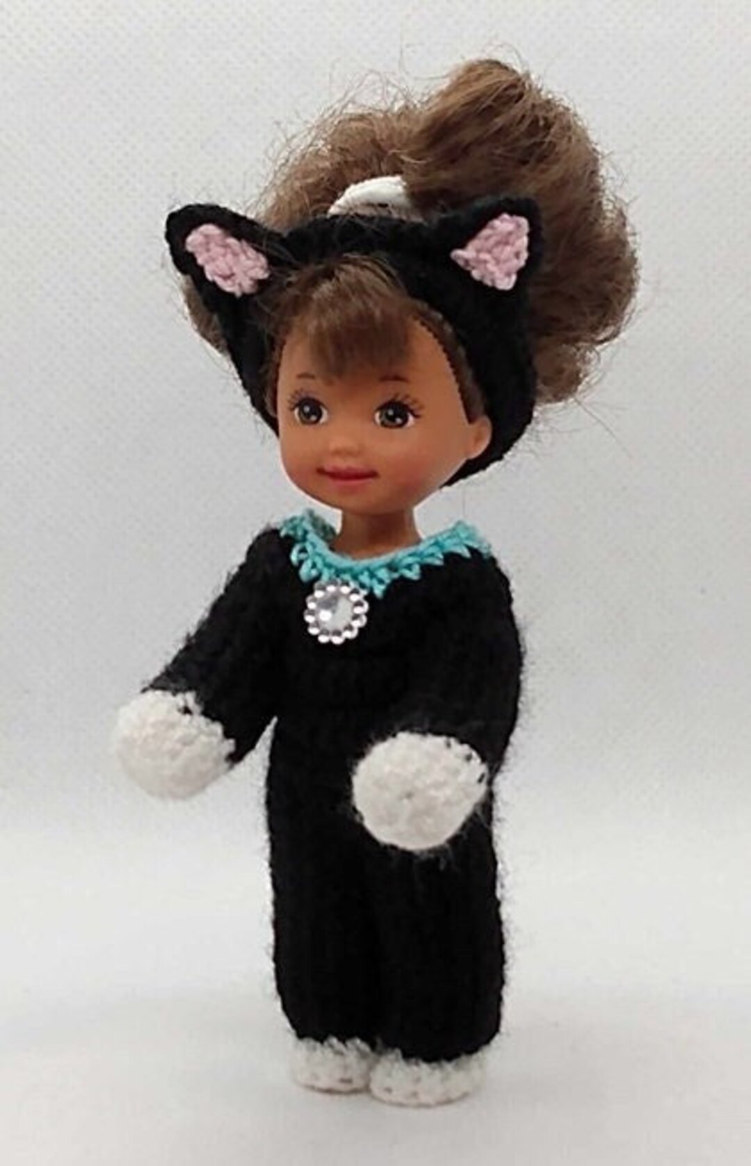 Handmade Thread Crochet Kelly Doll Barbie Family Dress for 4.5 Kelly or ...