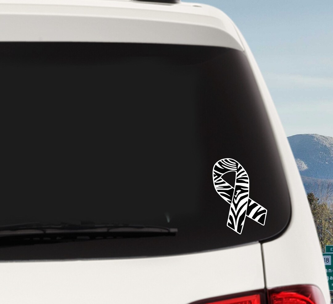 Awareness Ribbon Rare Disease Cancer Zebra Stripe Decal for Car Truck ...