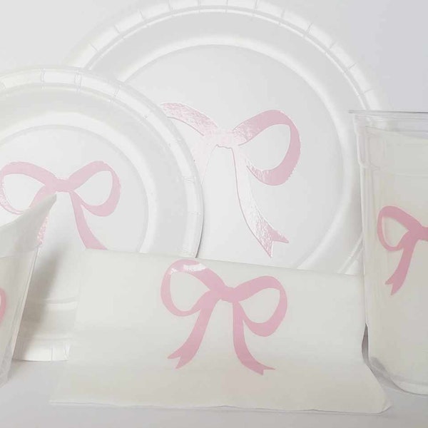Pink Coquette Bow Plates - Etsy