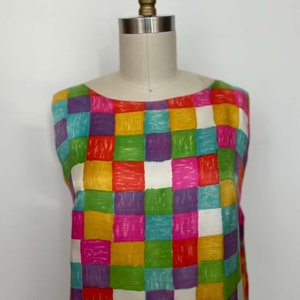 1960s 60s Rainbow Checkered Micro Mini Dress - Xsmall Xs - Etsy