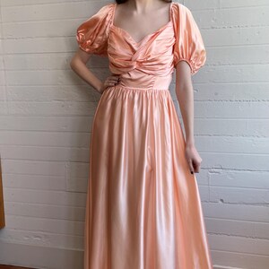 1970s 70s 80s Peachy Prom Ball Gown - Small - Etsy