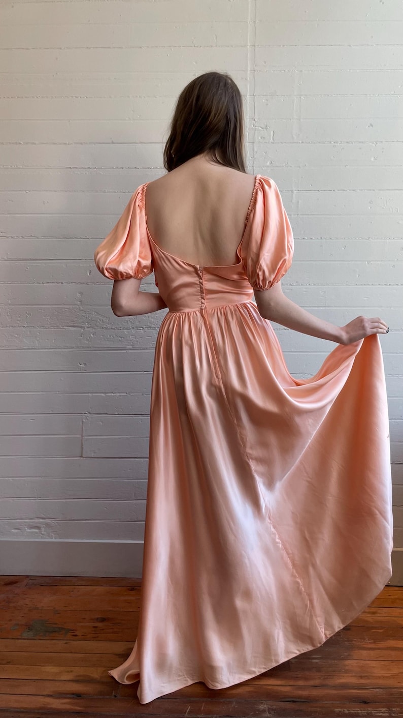 1970s 70s 80s Peachy Prom Ball Gown - Small - Etsy