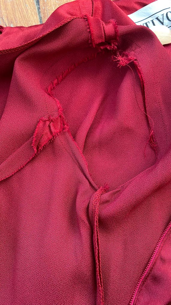 1970s 70s red micro mini shift dress with fun ties - … - Gem