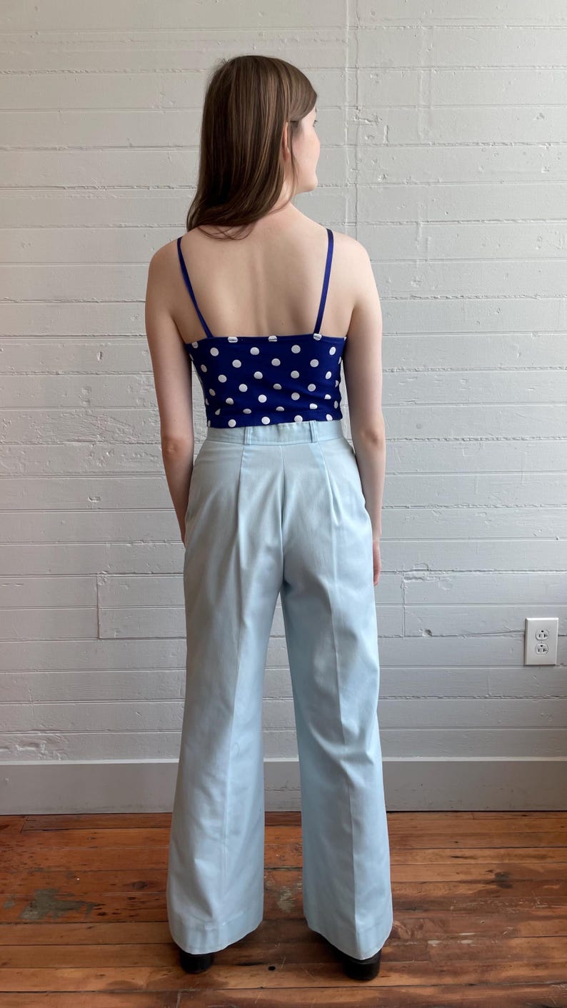 1970s 70s Baby Blue Bell Bottom Pants - Small - Etsy