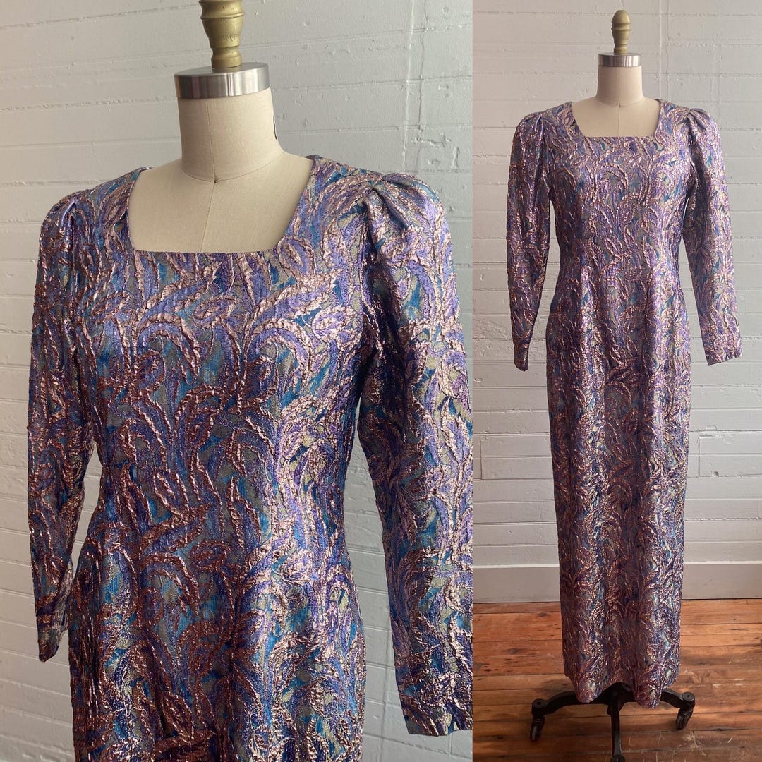 1980s 80s Ice Queen Filipino Terno-esque Lurex Dress - Medium - Etsy