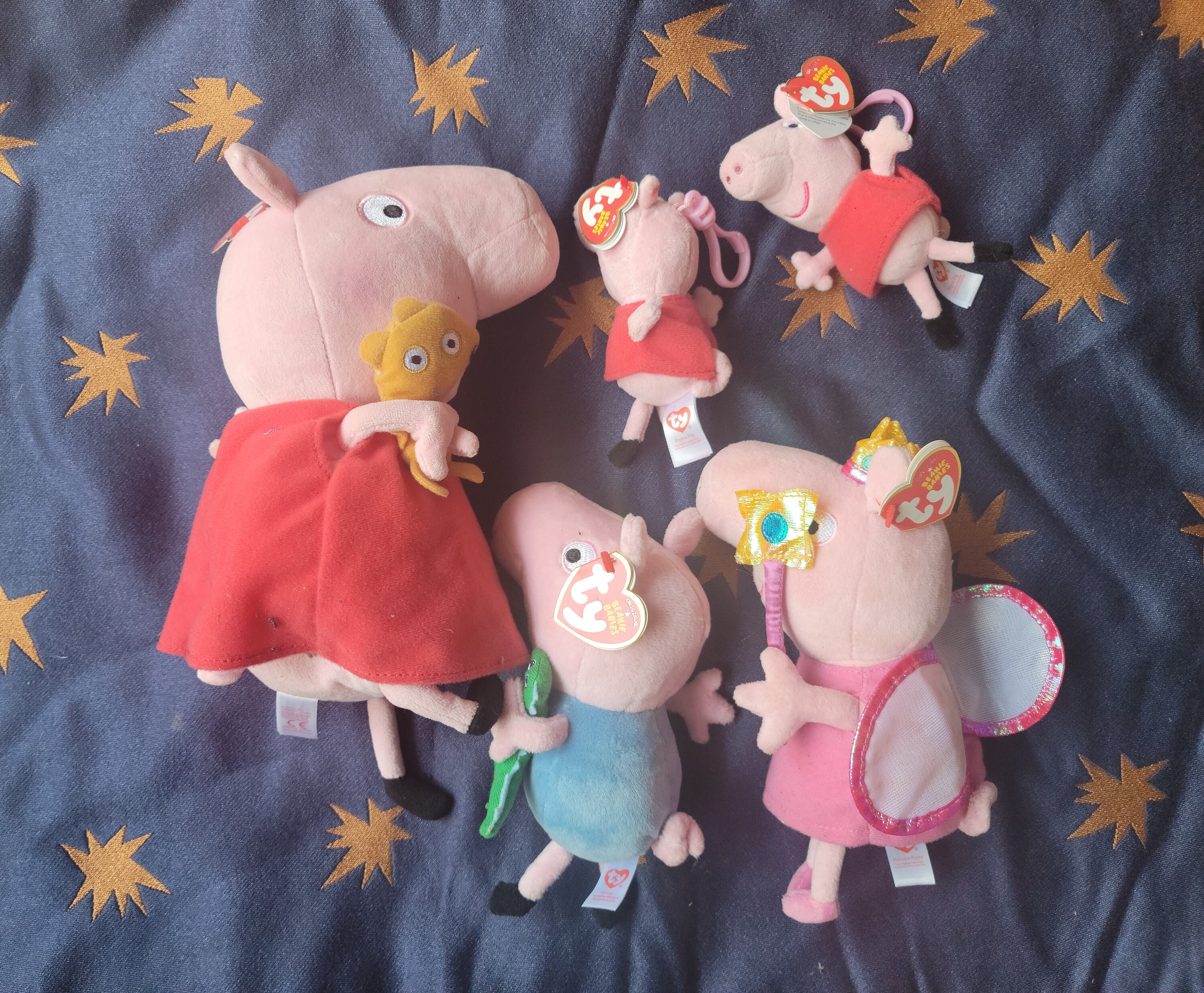 PEPPA Pig Ty Beanie Babies Boos 5 Lot Buddy Peppa 2 Clips Peppa Fairy ...