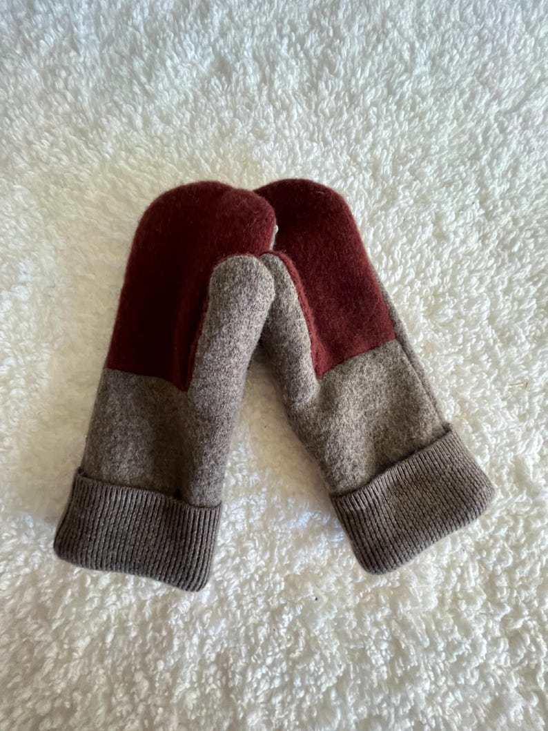 Red Bird Felted Wool Sweater Mittens - Etsy