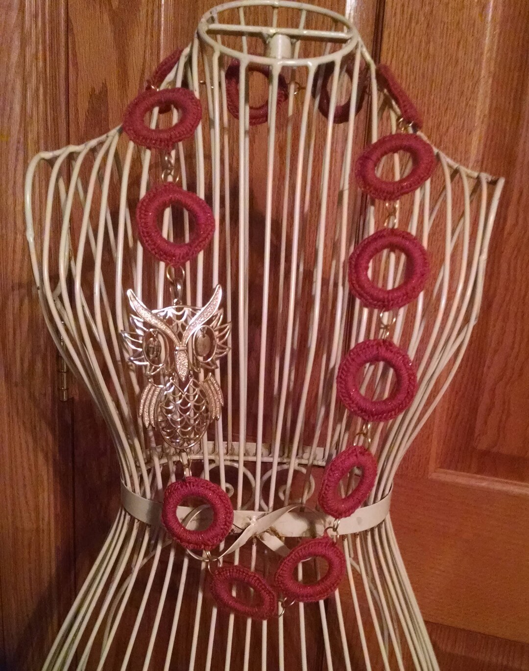 Vintage Style Owl and Rust Rings Necklace - Etsy