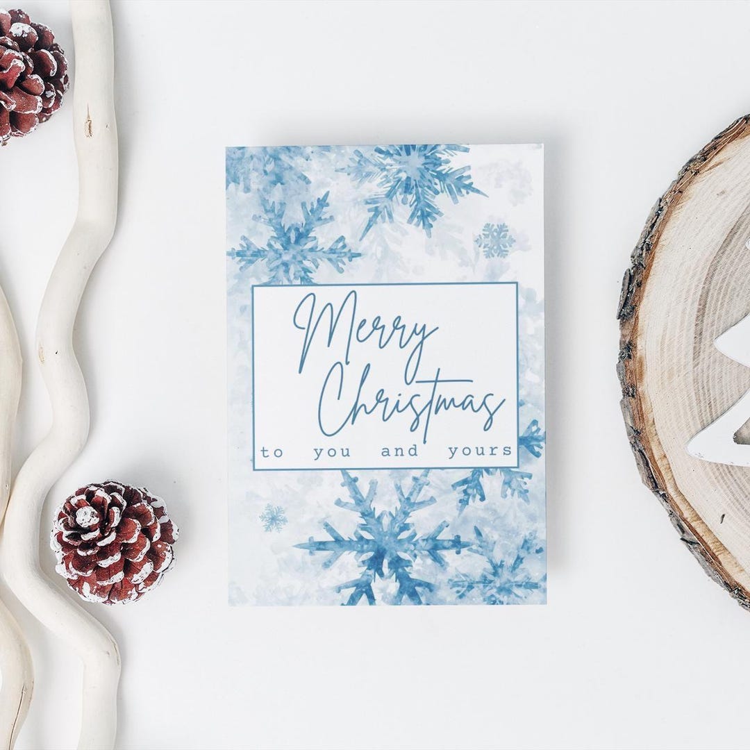 Christian Christmas Card: Blue Snowflake KJV Bible Verse (digital ...