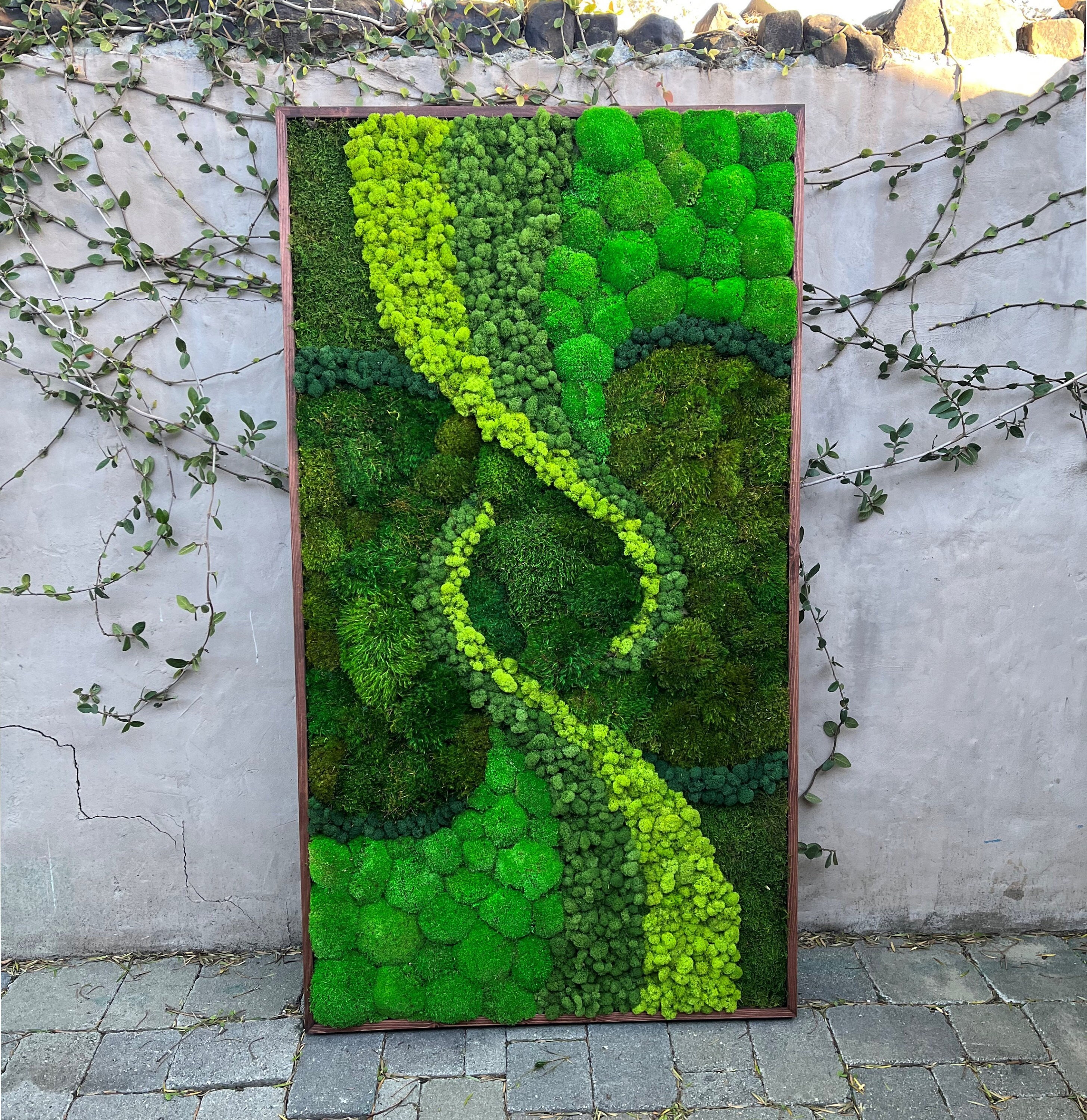 Modern Swirl Moss Wall Green Wall Art Preserved Moss Plant Wall Decor Plant Wall Art Moss Wall Art Home Office Etsy