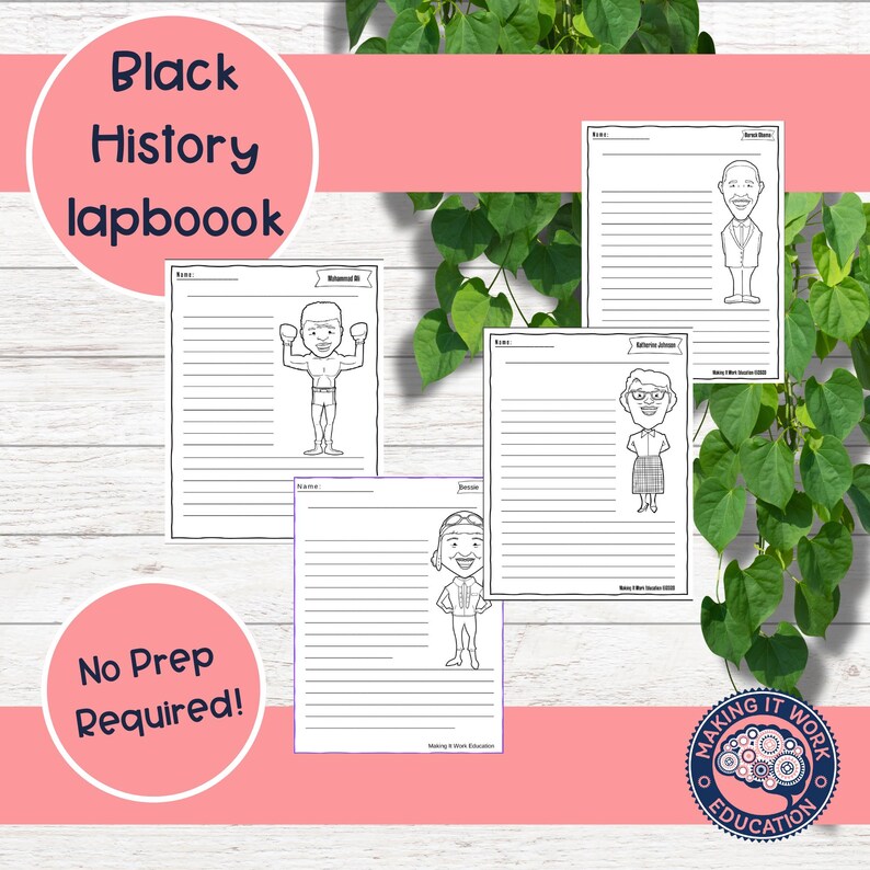 Black History Month Lapbook | Biography Research Project | Famous ...