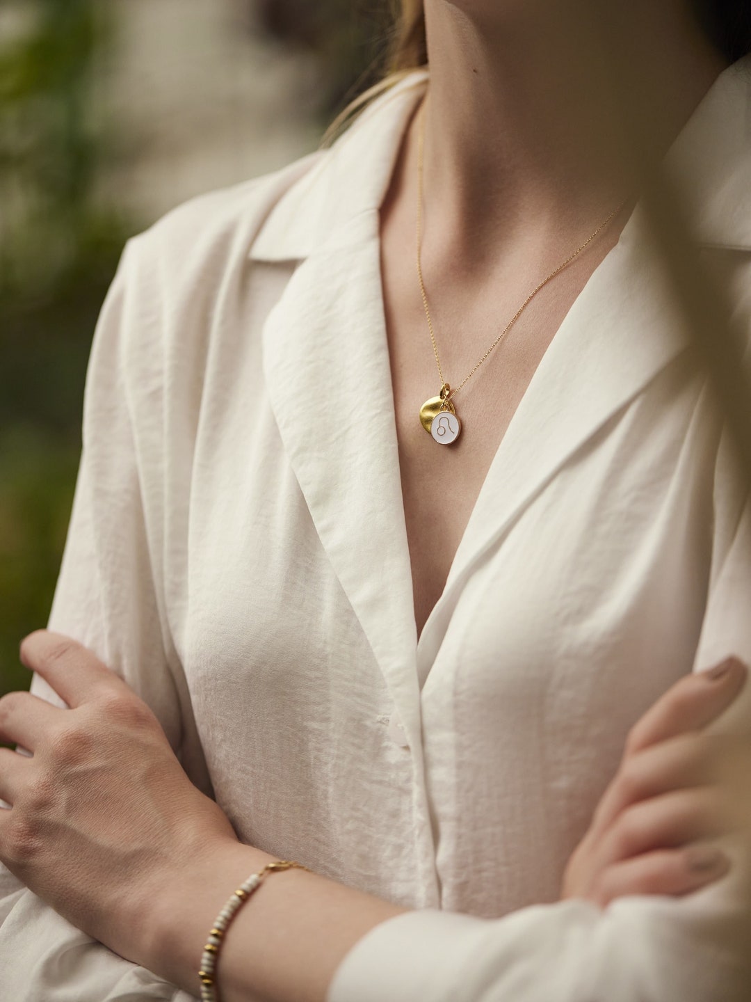 Long Astro Necklace, Minimalist and Timeless Fine Golden Jewel ...