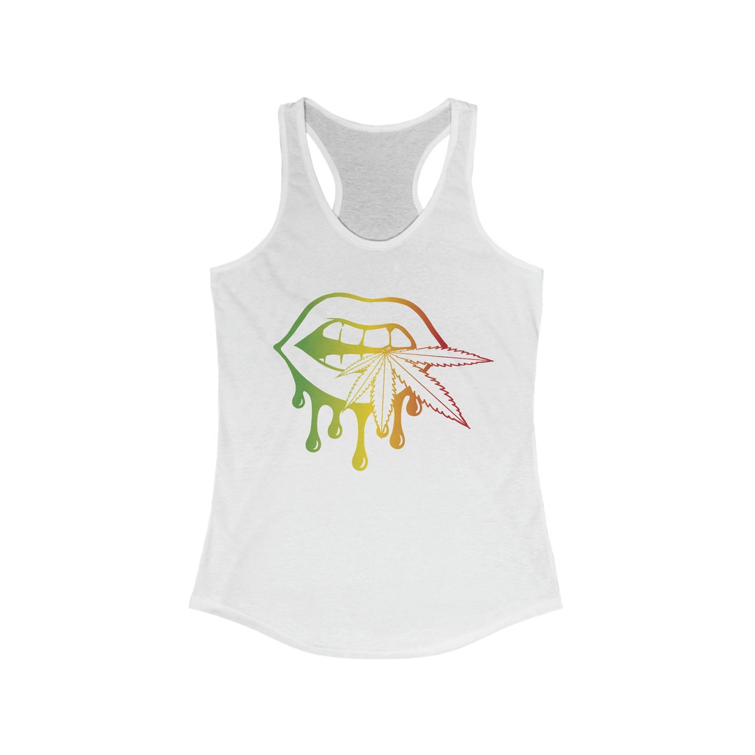 Rasta Lips Dripping With Weed Women's Ideal Racerback Tank - Etsy