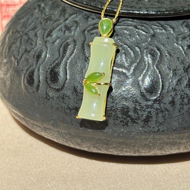 Real Bamboo Jade Necklace - Etsy