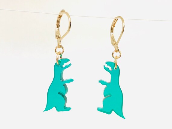 Dinosaur Earrings T-Rex Gift | Etsy