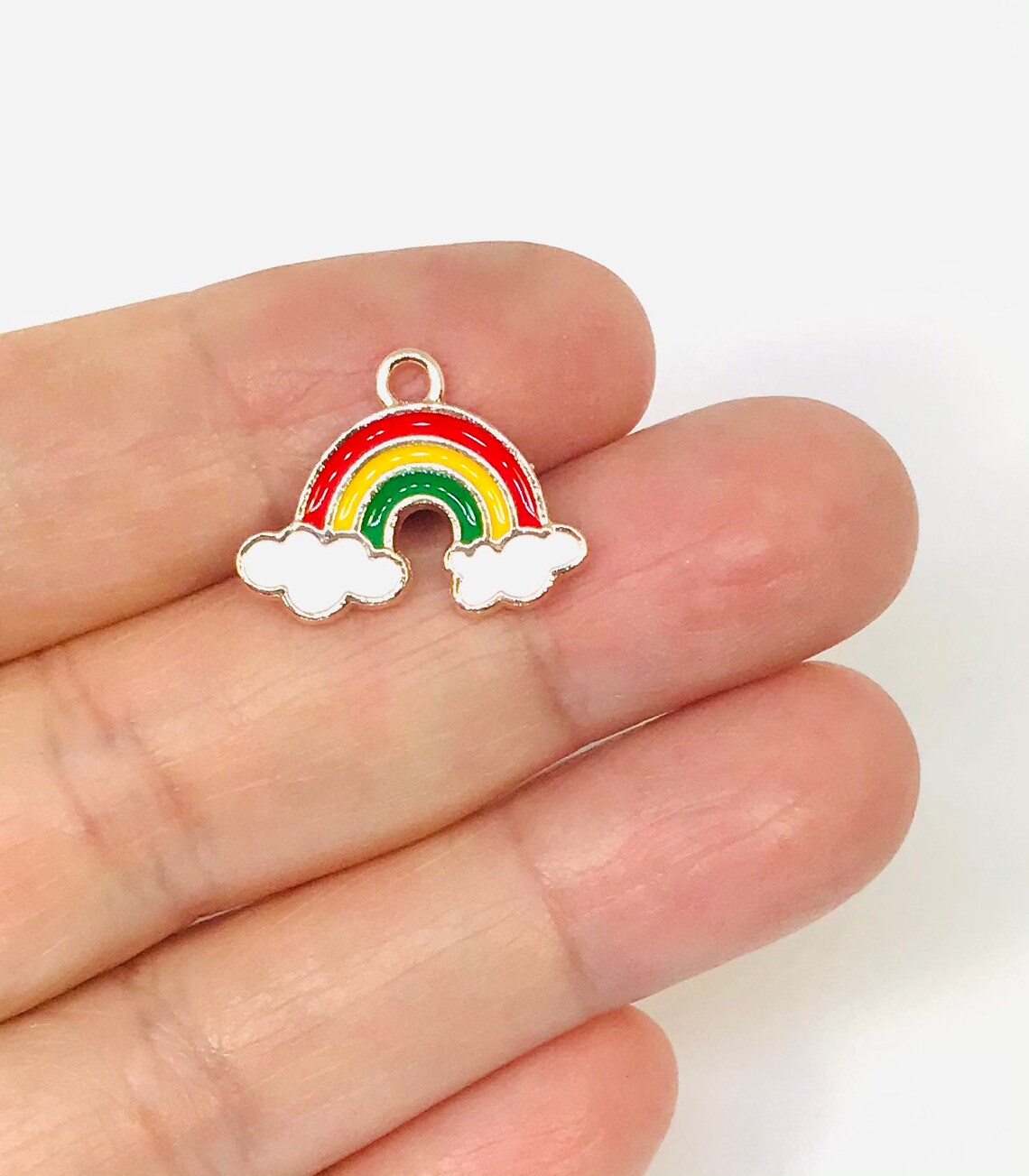 Enamel Rainbow Charm Clouds Charm Rainbow Bridge Charm - Etsy