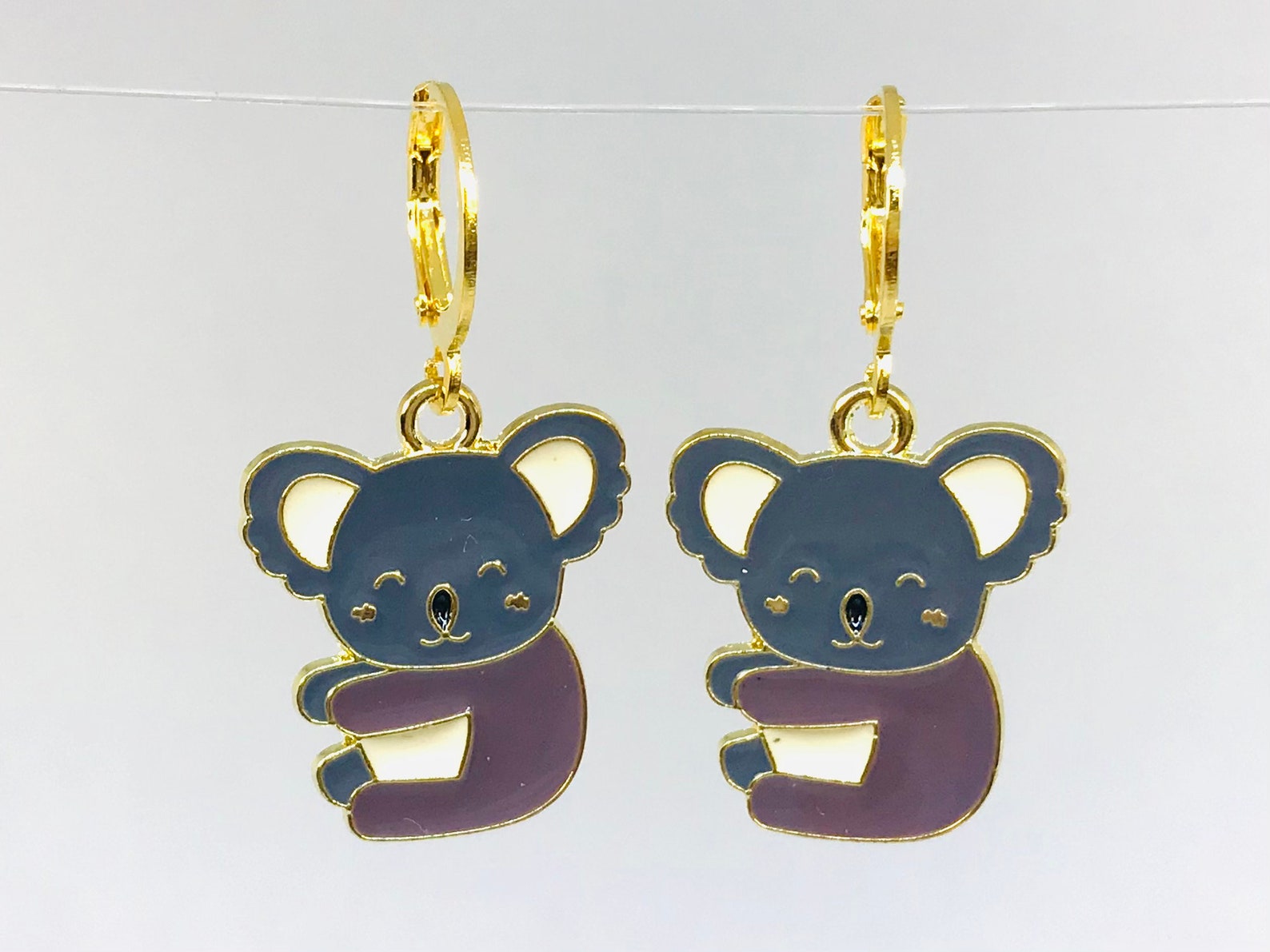 Koala Bear Earrings Koala Bear Baby Jewelry Kawaii Key - Etsy