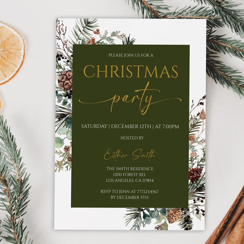 Green Party Invitations - Etsy