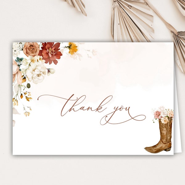 Boho Thank You Cards - Etsy