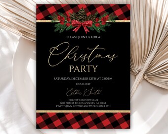 Christmas Editable Invitation - Etsy