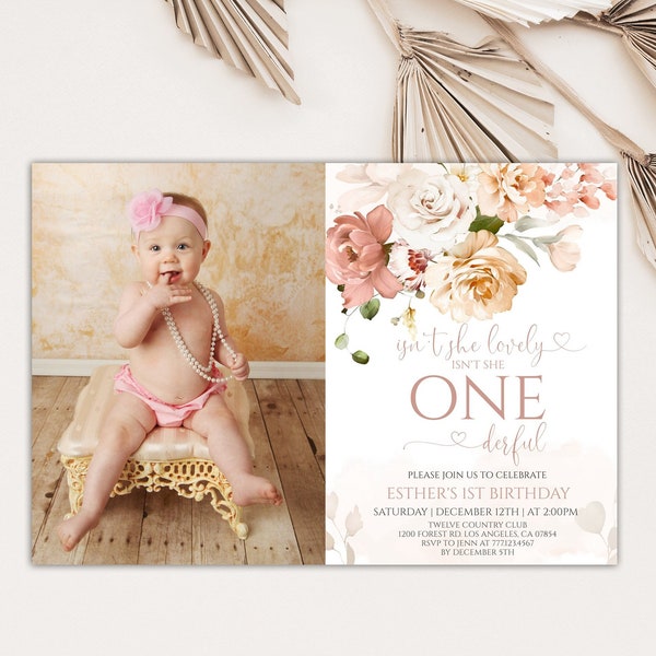First Birthday Invitation Girl - Etsy