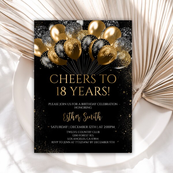 18th Birthday Invite - Etsy