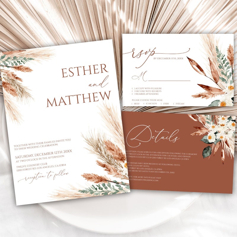 Boho Wedding Invitation - Etsy