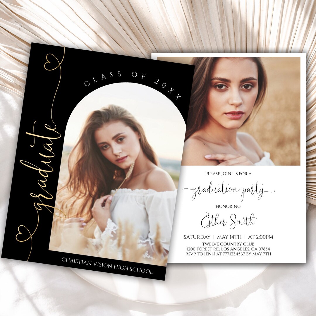 Editable Minimalist Graduation Party Invitation Photo Collage - Etsy