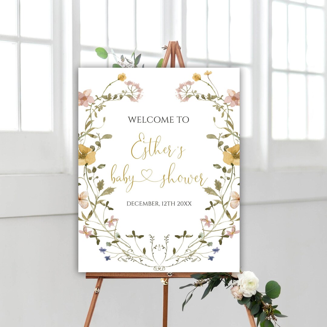 Baby Shower Welcome Sign, Boho Baby Shower Sign, Welcome Baby Sign ...
