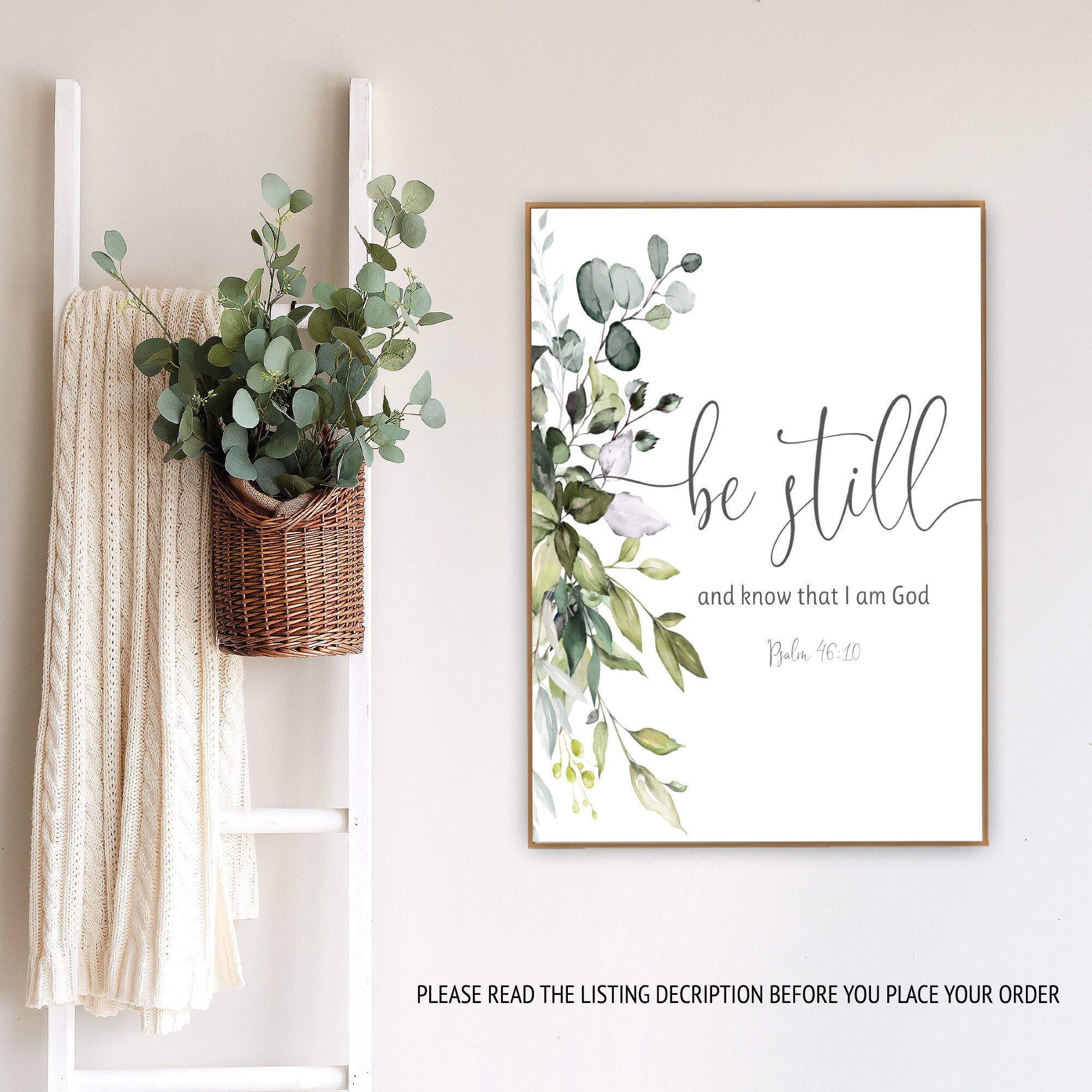 Psalm 46:10 Be Still and Know That I Am God Greenery Modern - Etsy Canada