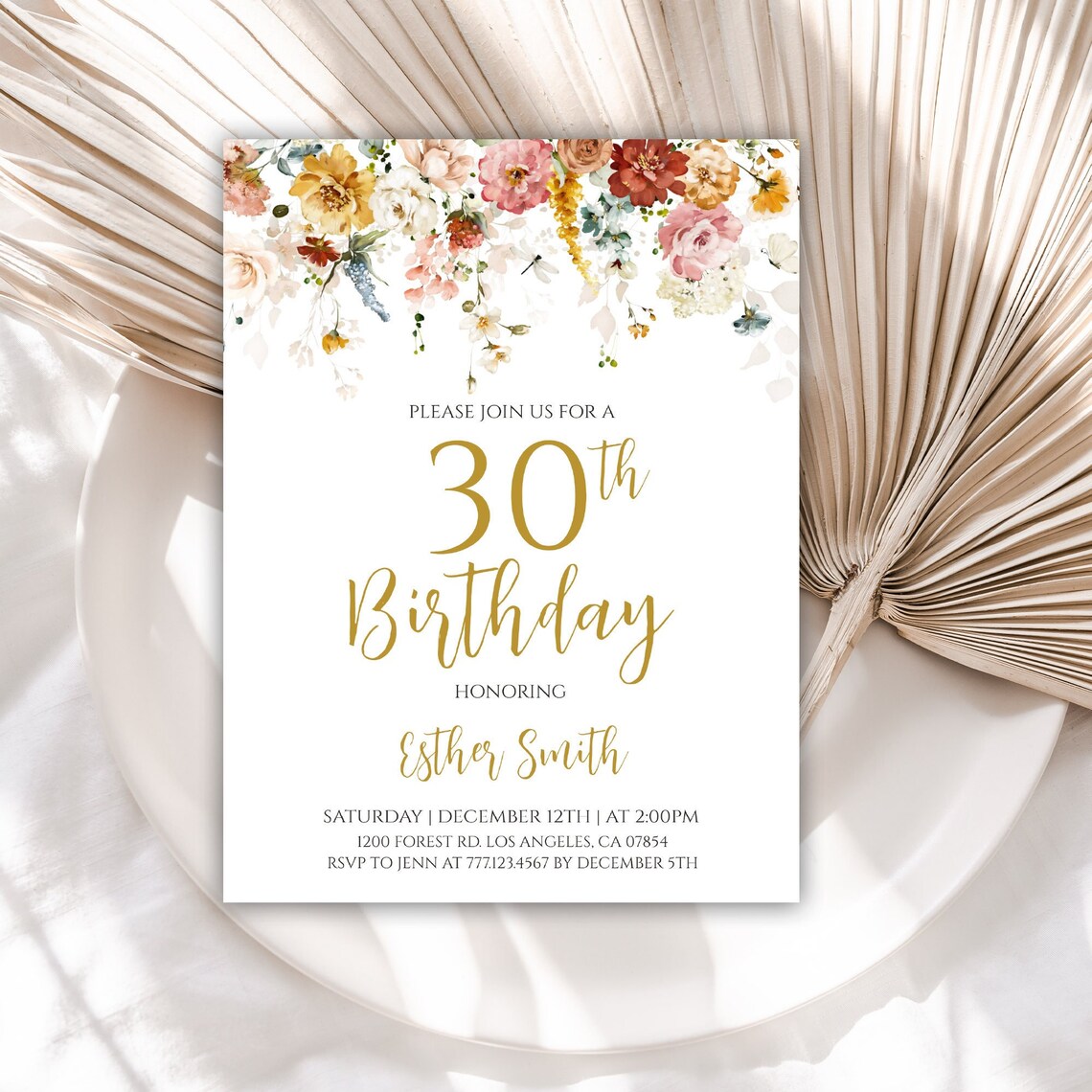 30th Birthday Invitation 30th Birthday Invitations for Women - Etsy
