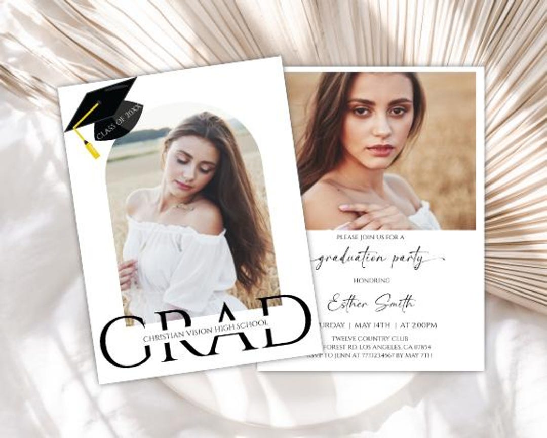 Editable Minimalist Graduation Invitation, Modern Minimalist Graduation ...