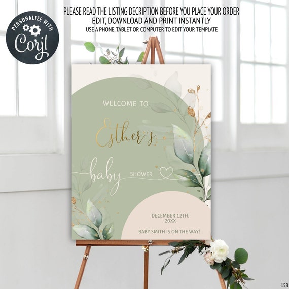 Baby Shower Welcome Sign Arch Baby Shower Sign Greenery Lawn - Etsy