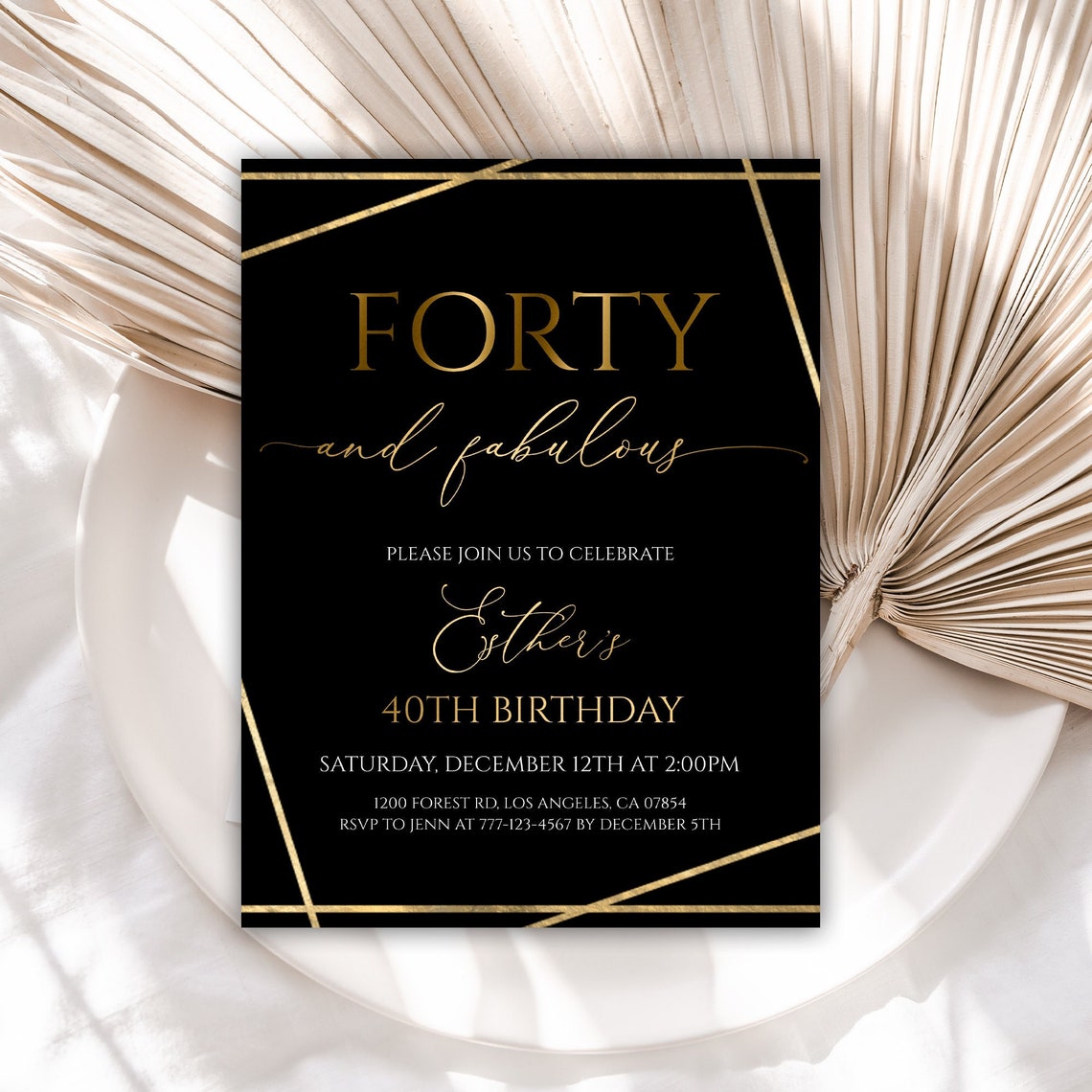 40th Birthday Invitation Template, Printable Birthday Invitations ...