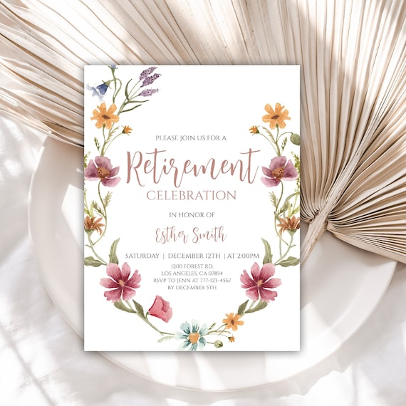 Female Retirement Invitation Template Retirement Party Invitation