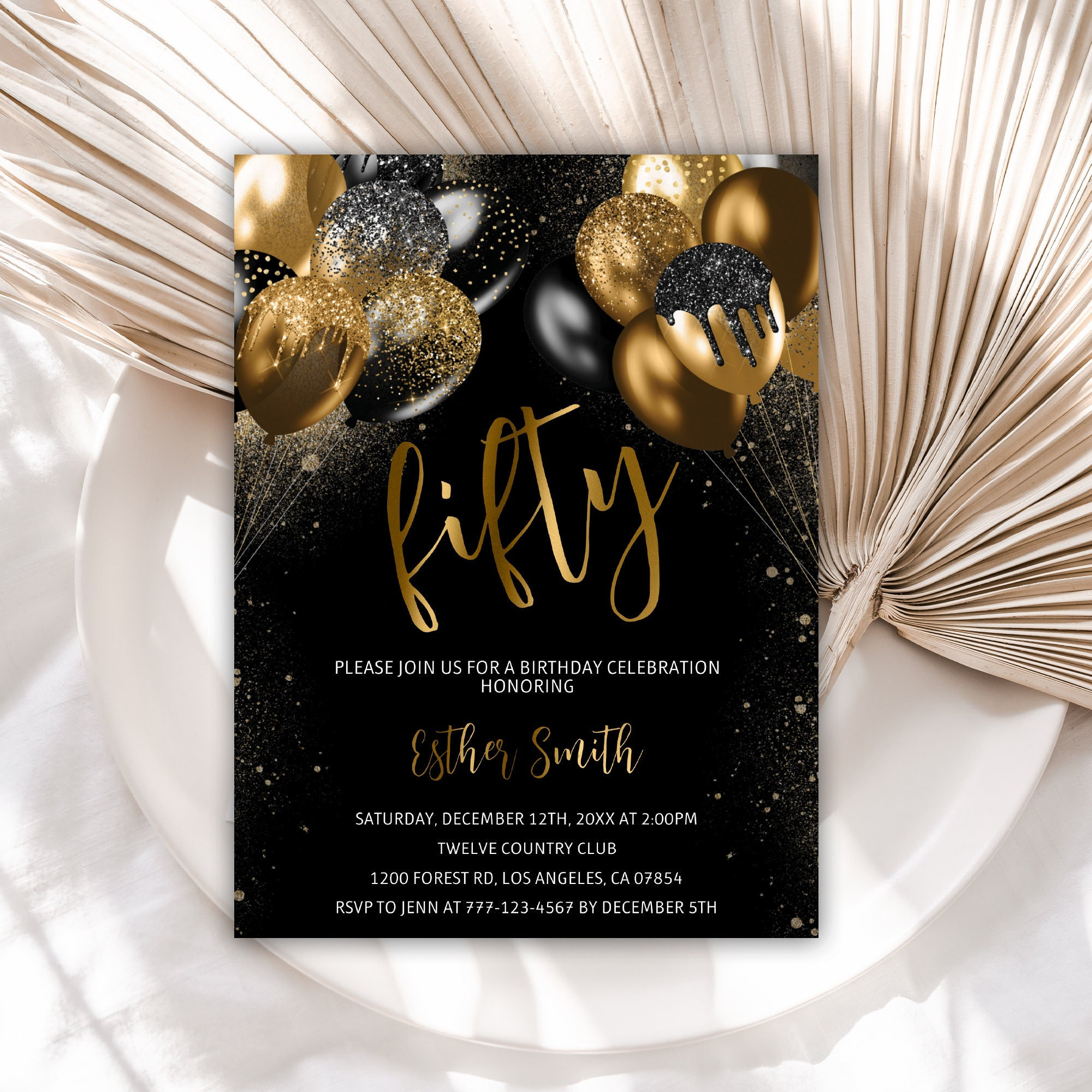 50th Birthday Invitation Template Birthday Invitations for - Etsy