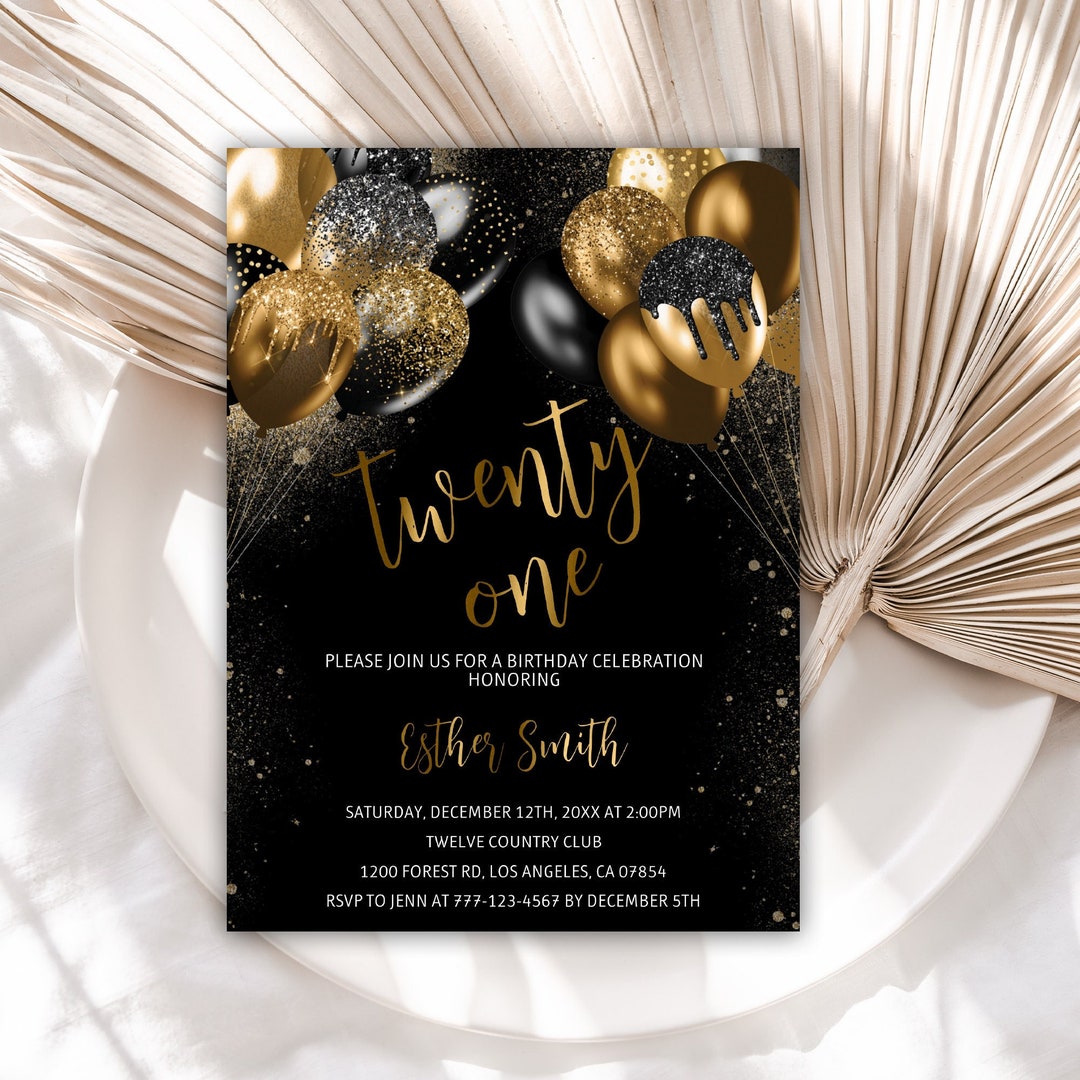 21st Birthday Invitation Template, Birthday Invitations for Women ...