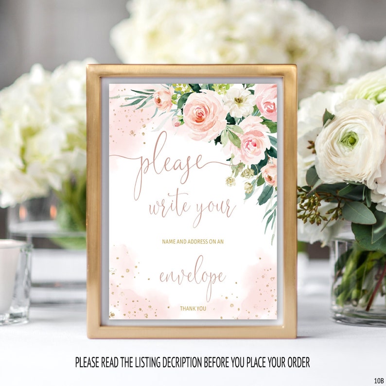 Please Write Your Name and Address on Envelope Sign Blush - Etsy