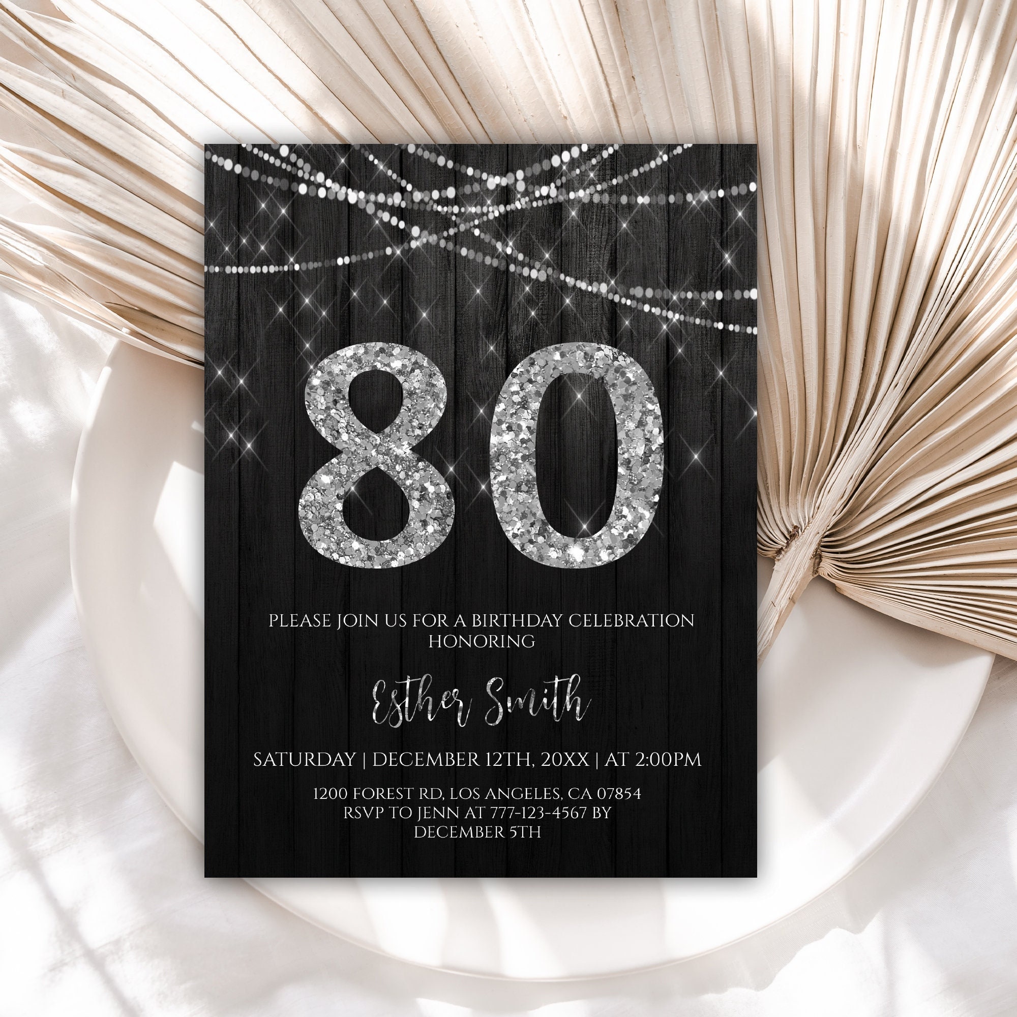 Invitación de 80 cumpleaños Invitaciones de cumpleaños - Etsy España