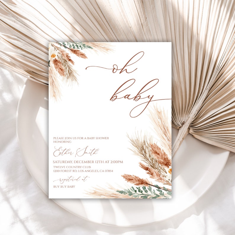 Baby Shower Invitation Boho Baby Shower Invitation Suite Oh - Etsy