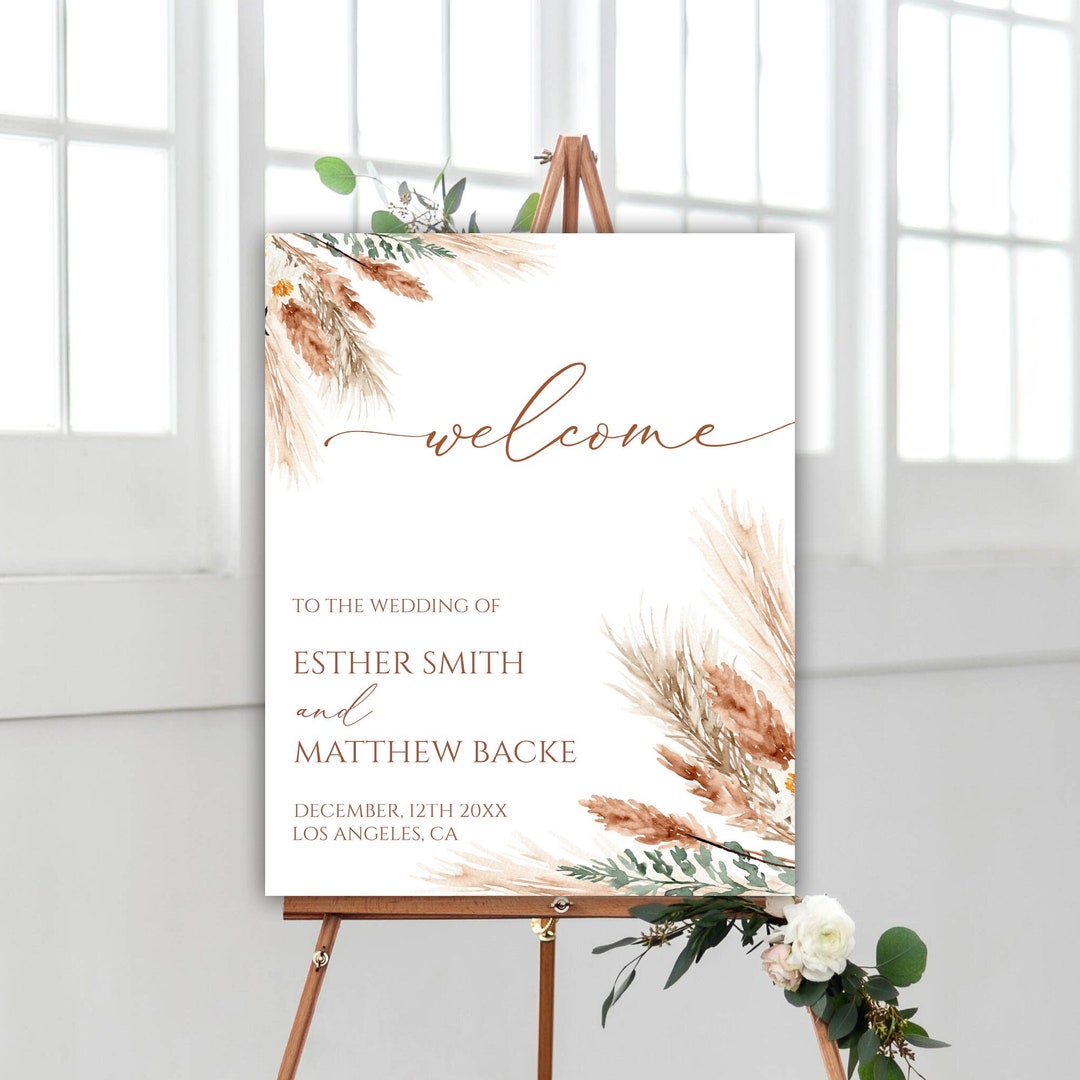 Boho Wedding Welcome Sign, Welcome Sign Wedding, Terracotta Wedding ...