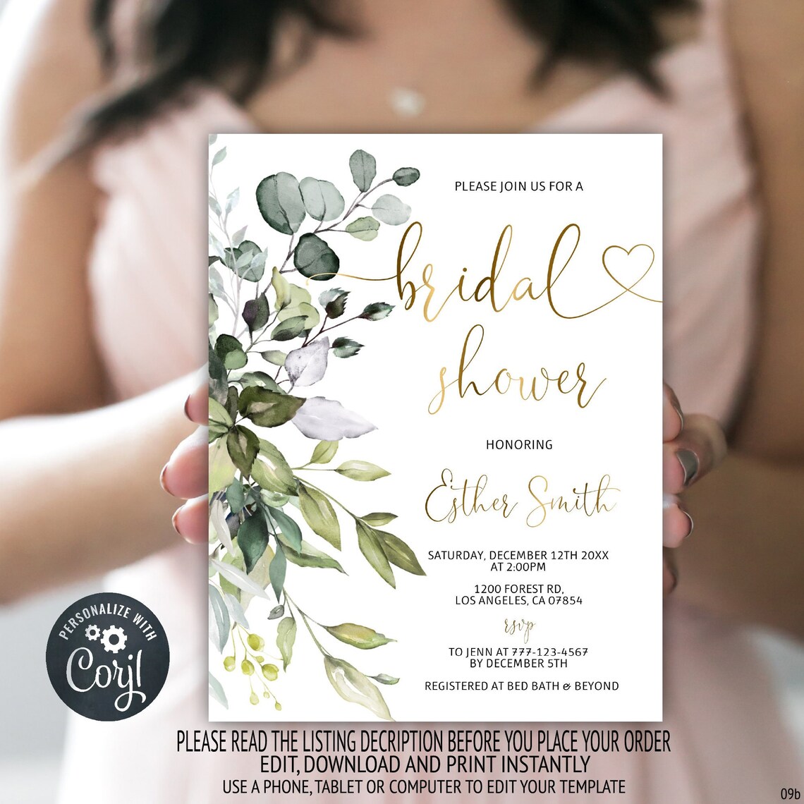 Editable Bridal Shower Invitation Template Printable Bridal - Etsy